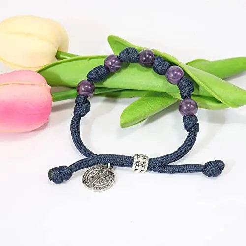 Gemstone Beads Rosary Paracord Rugged Set St.Michael – Nazareth Store
