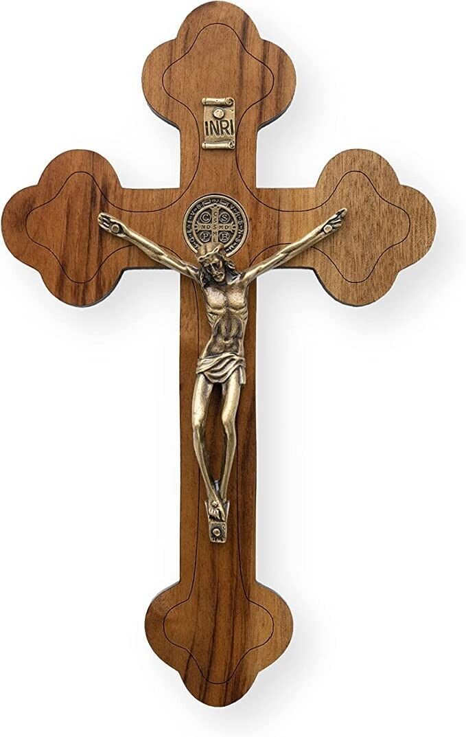 Catholic 7.5" Walnut Wood Ornate Wall Hanging Jesus