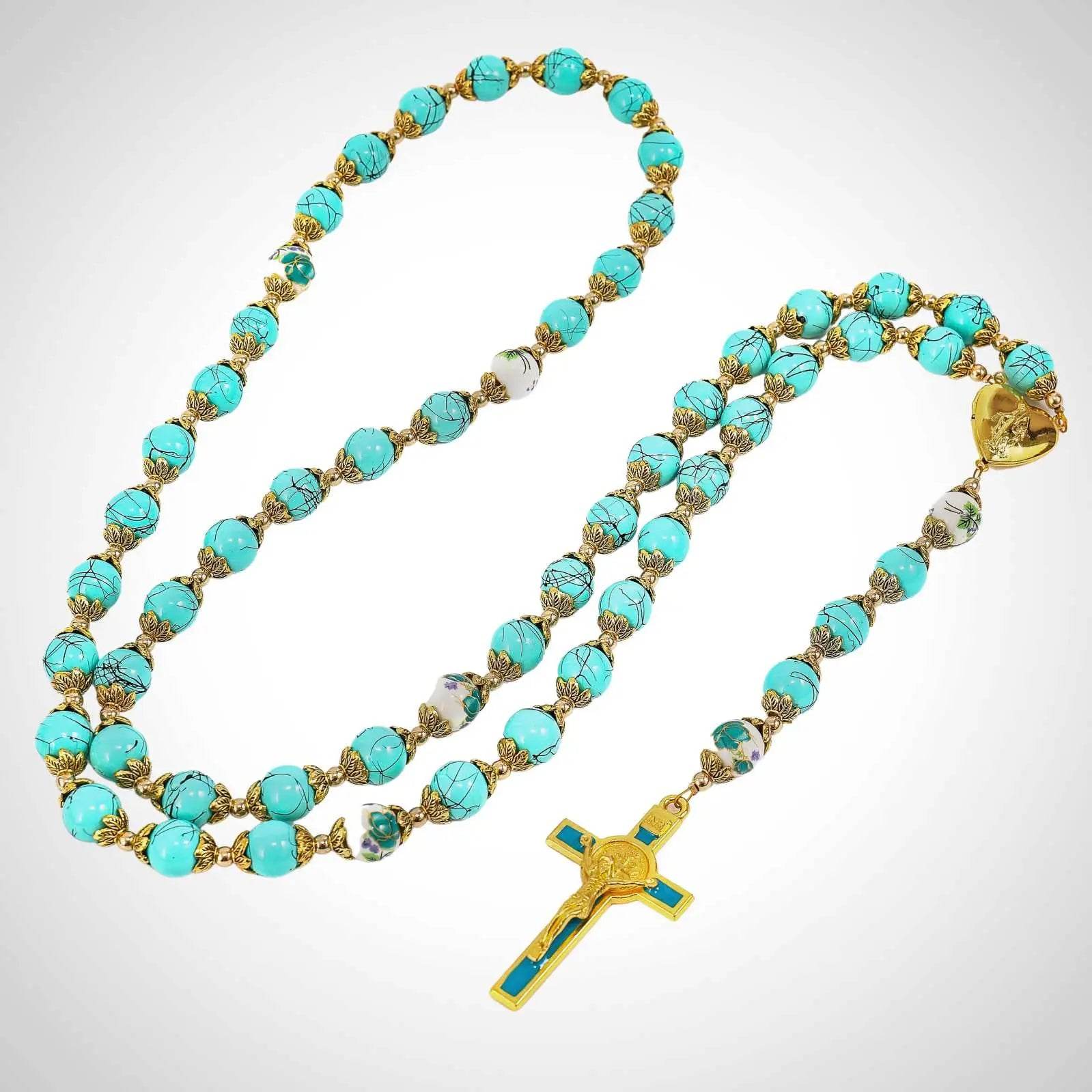 Turquoise rosary necklace store